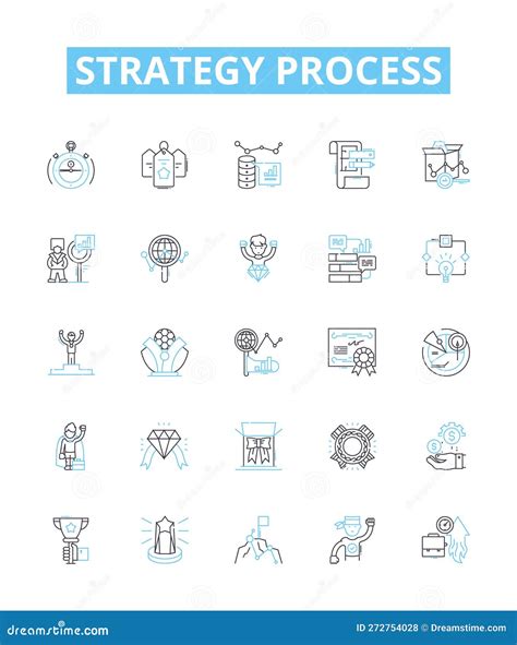 Strategy Process Vector Line Icons Set Planning Analysis Execution