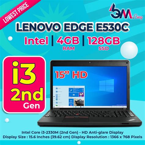 Lenovo Thinkpad Edge E530c 15 Inch Intel I3 2nd Gen 4gb Ram 128gb