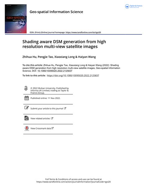 Pdf Shading Aware Dsm Generation From High Resolution Multi View