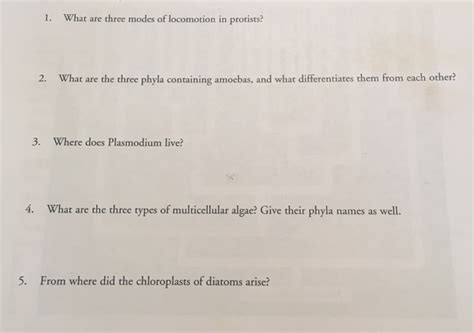 solved what are three modes of locomotion in protists what