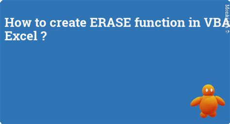 How To Use ERASE Function In VBA Excel Data Analytics Monkidea Wisdom Through Analytics
