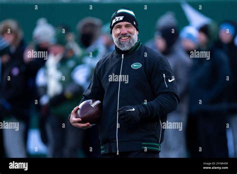 New York Jets Head Coach Jeff Ulbrich Looks On During Warm Ups Prior To