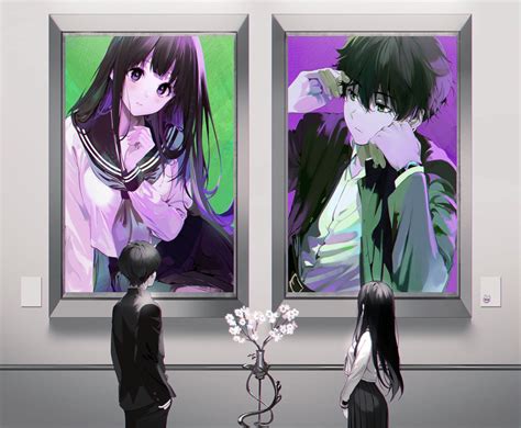 Safebooru 1boy 1girl Black Hair Black Sailor Collar Chitanda Eru From