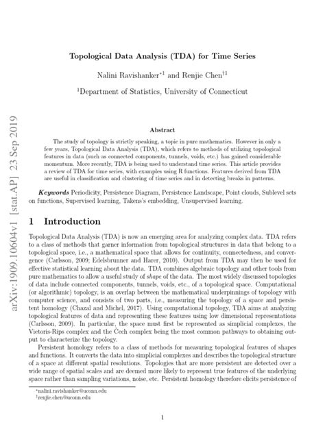 tda for timeseries pdf applied mathematics mathematical structures