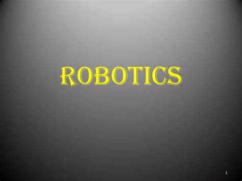 basics of robotics pptx