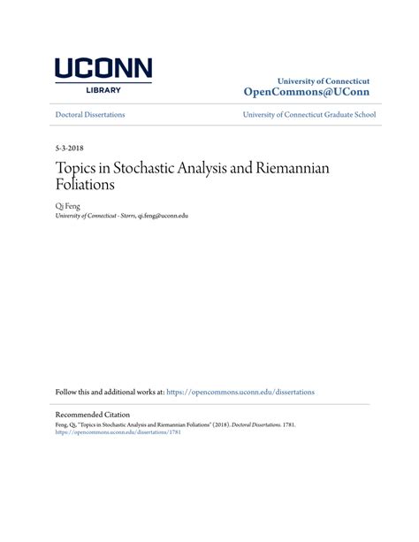 Pdf Topics In Stochastic Analysis And Riemannian Foliations
