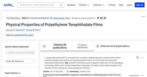 Physical Properties Of Polyethylene Terephthalate Films Scite Report