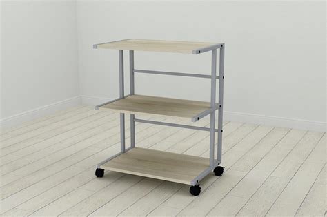 Етажерка на Коліщатках Ferrum Decor Камило 75x40x60 Метал Сірий ДСП Дуб Сонома 16 Мм Kam0018 Pk