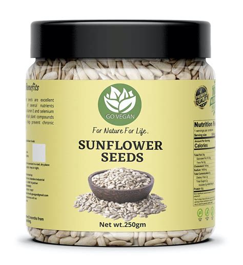 Go Vegan Sunflower Seeds For Eating 250gm Rich In Protein And Fiber
