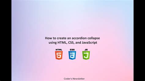 How To Create An Accordion Collapse Using HTML CSS And JavaScript YouTube