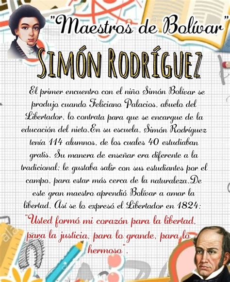13 Maestros De Simón Bolívar Simón Rodríguez Enseñanza De Las