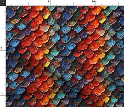 Mystic Dragon Scales Vibrant Scale Fabric Spoonflower