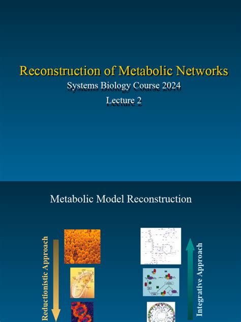 Lecture 2 Metabolic Network Reconstruction Pdf Metabolism Systems Biology