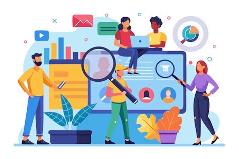 A Diverse Group Collaborates On Creating Customizable Search Tools In A Bright Workspace People