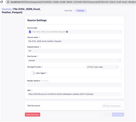 using airbyte to load data csv json excel feather parquet into