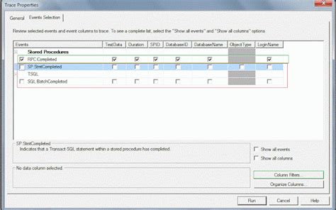 Sql Server Using Sql Profiler To Capture Stored Procedure Call From