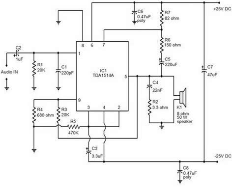 W Audio Amplifier Based On TDA Circuit Diagram Under Repository Circuits Next Gr