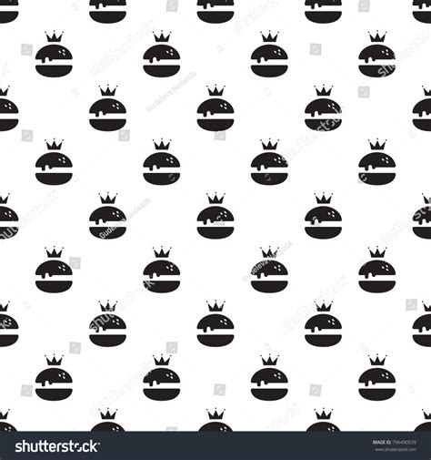 Geometric Burger Seamless Pattern Royal Hamburger Stock Vector Royalty Free 796490539
