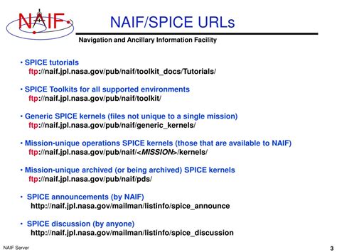 ppt finding spice components an introduction to the naif server