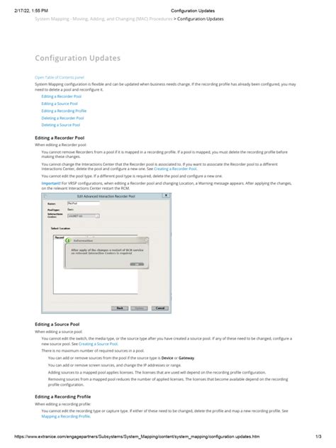 System Mappingconfiguration Updates Pdf Telecommunications