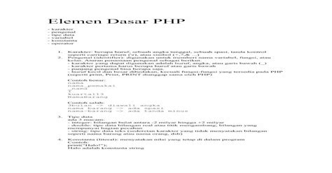Pdf Fungsi Fungsi Sintak Php Dokumentips