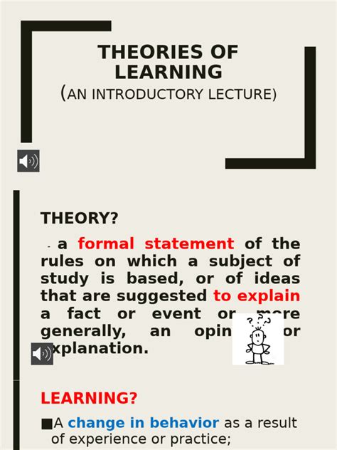 Theories Of Learning Intro Lecture 1 2 Pdf