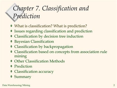Ppt Data Warehousingmining Comp 150 Dw Chapter 7 Classification And