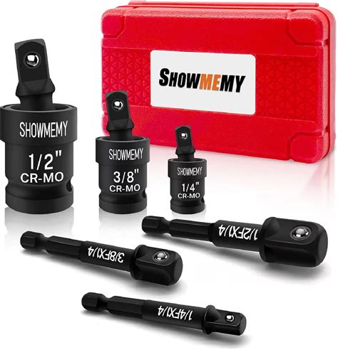 Showmemy Swivel Socket Set 3 Pcs Impact Swivel Socket Set With 3 Pcs Impact Socket Adapter