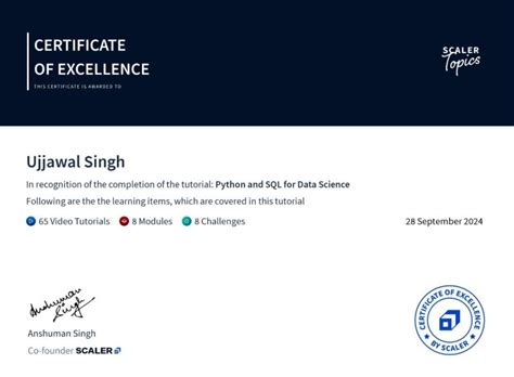 Python Sql Datascience Continuouslearning Scaler Ujjawal Singh