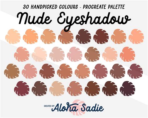 Procreate Colour Palette Nude Eyeshadow For IPad Art Lettering Calligraphy Illustration SVG