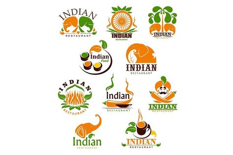Indian Food Restaurant Icons In 2024 Indisch Symbole