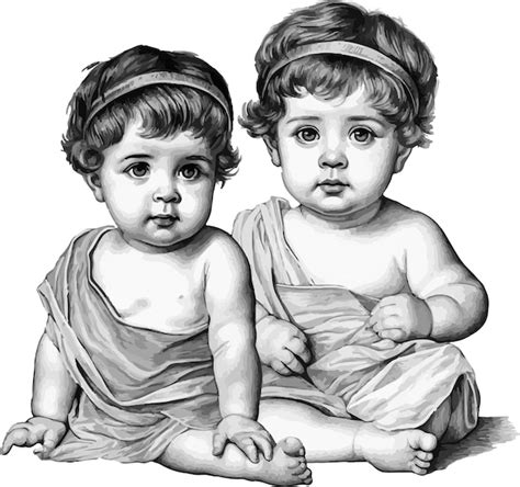 Lindos Bebés Gemelos De Dibujos Animados Gemelos Bebés Más De