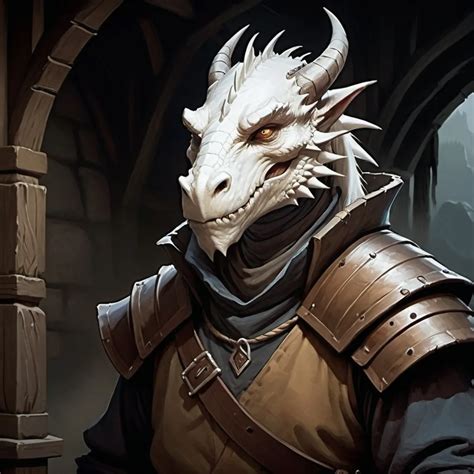 White Dragonborn Village Commoner Dungeons And Drag