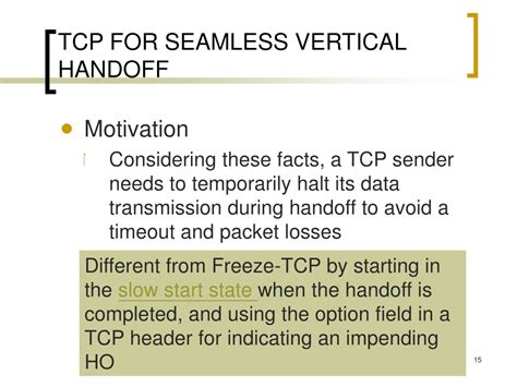 PPT TCP For Seamless Vertical Handoff In Hybrid Mobile Data Networks PowerPoint Presentation