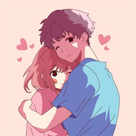 Cute Anime Couples Cuddling Drawings
