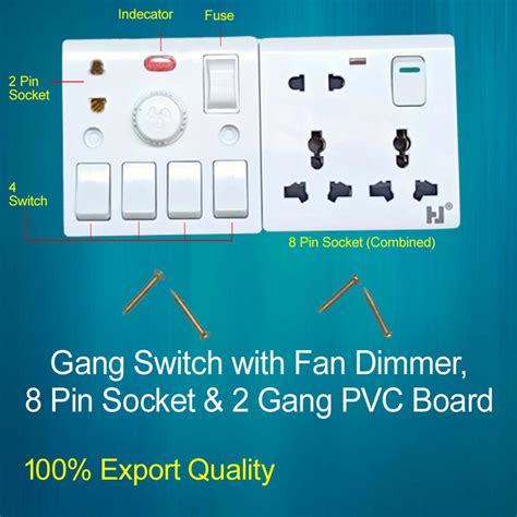 Gang Switch Socket Regulator With Pvc Back Part Board Combo 3 In 1 Bd