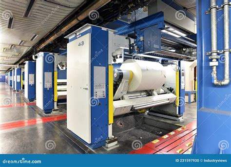 Modern Offset Printing Machines In A Large Printing Plant Modern Equipment In An Industrial