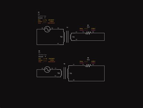 Schematic For [example] Simulation Of Types Of Transformers Two