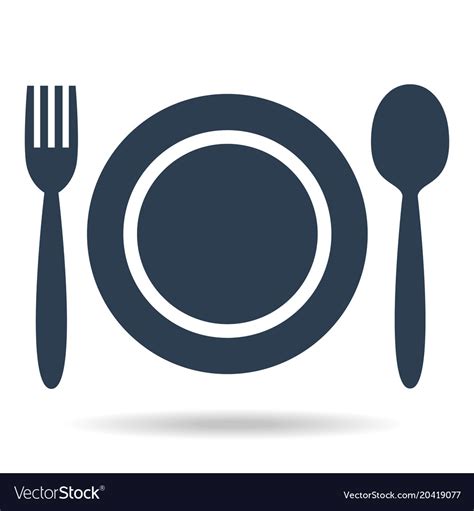 Plate Fork And Spoon On White Background Vector Image