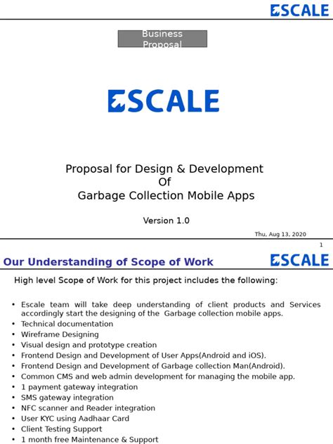 Proposal For Design And Development Of Garbage Collection Mobile App Pdf Mobile App Agile