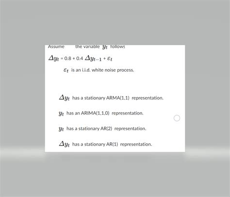 solved assume the variable yt follows Δyt 0 8 0 4Δyt−1 εt εt