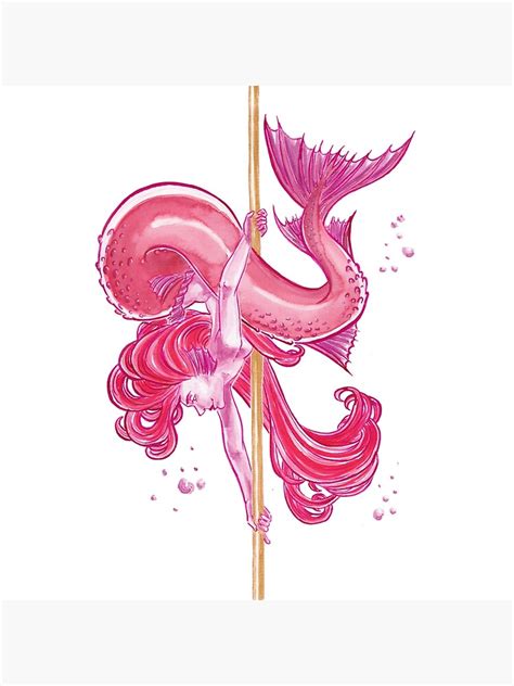 Mermaid Pole Dancer Art Print For Sale By Auberginen Redbubble