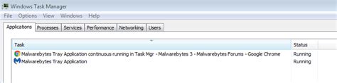 malwarebytes tray application continuous running in task mgr