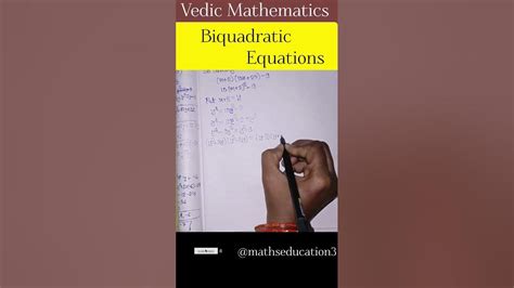 Maths Education Vedicmaths Exam Biquadratic Equation Mathstricks
