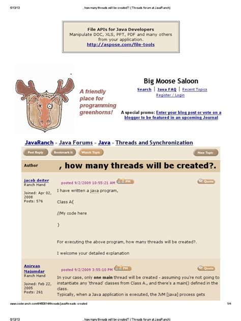 How Many Threads Will Be Created Pdf Thread Computing Java