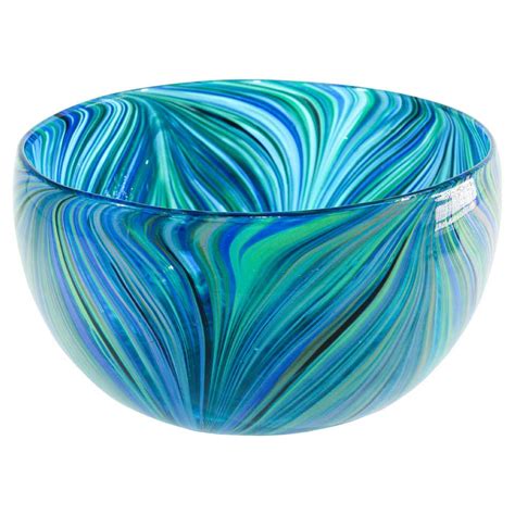 Grey Hand Blown Designer Glass Statement Bowl With Luxe Gold Dots By