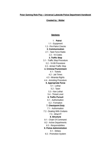 Lspd Handbook Pdf Traffic Stop Police