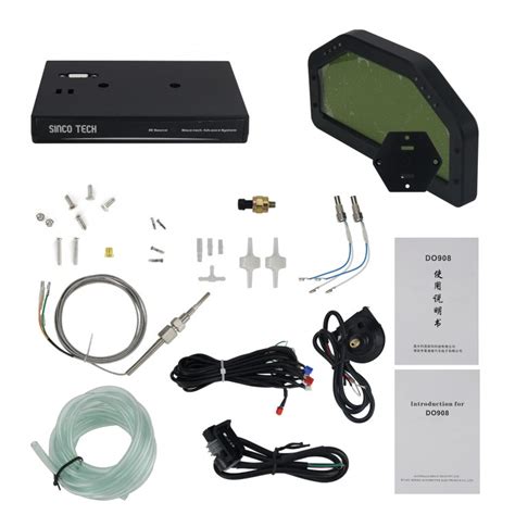 Sinco Tech Do908 Car Race Dash Dashboard Racing Display Gauge Lcd Screen Full Sensor Kit 9 16v