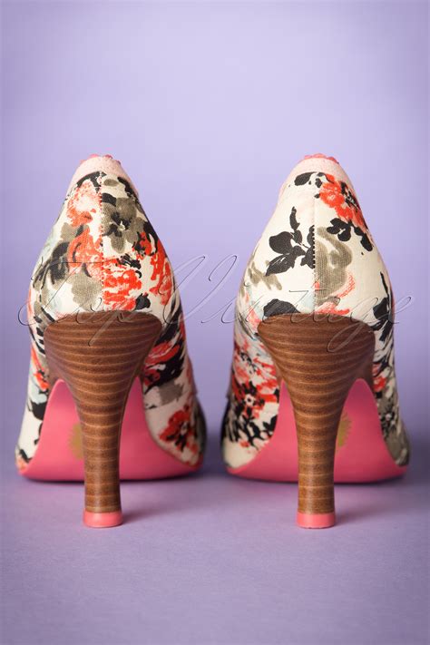 Ruby Shoo Willow Floral Laarsjes In Perzik Shop Bij Topvintage