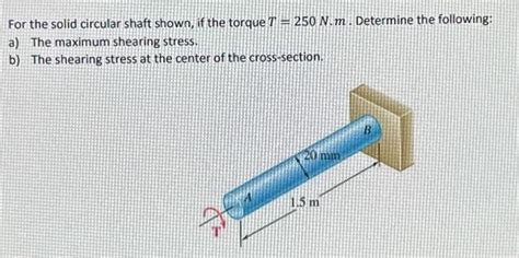 Solved For The Solid Circular Shaft Shown If The Torque T P